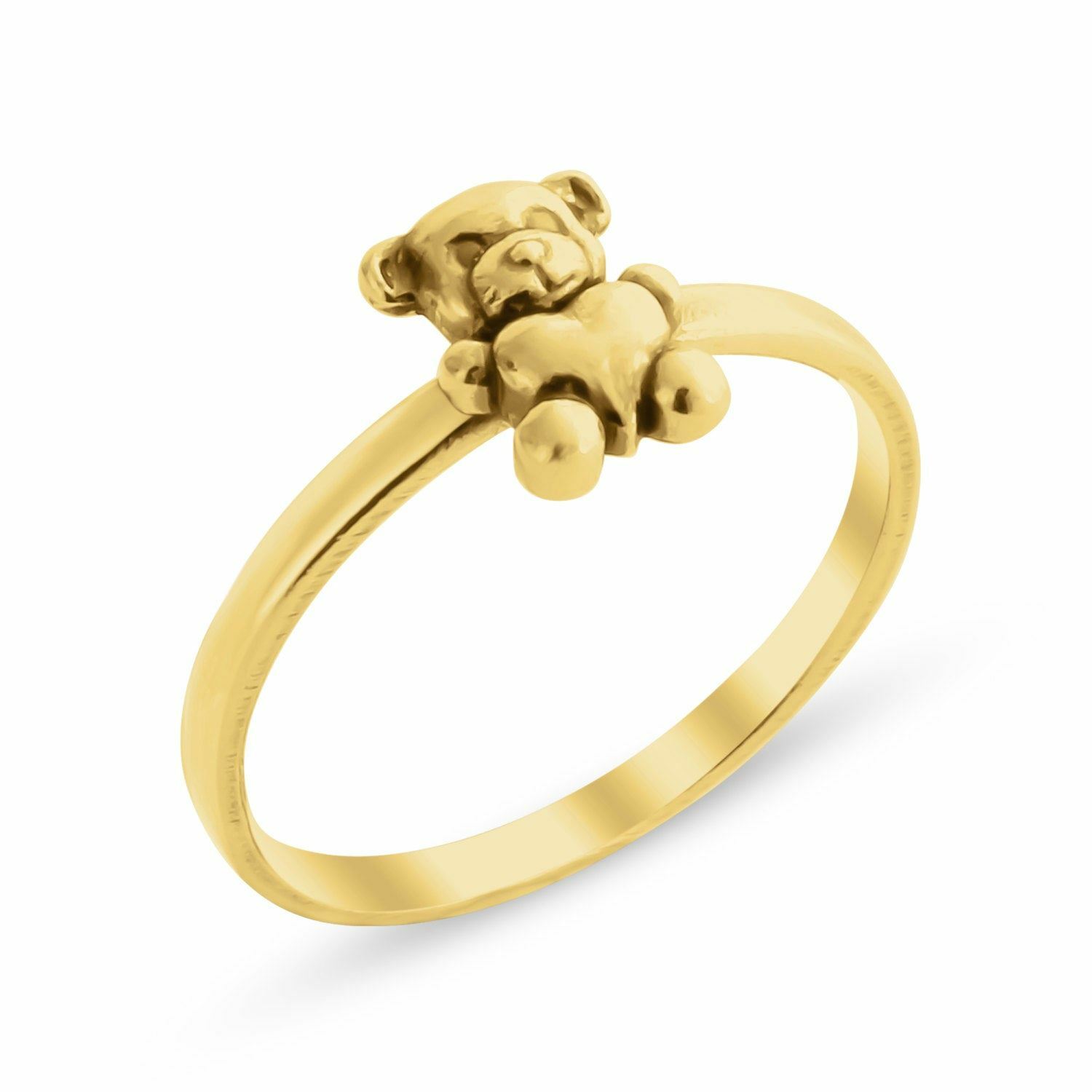 Azaggi Gold Plated Teddy Bear Stackable Ring Perfect Jewelry Gift Women ...