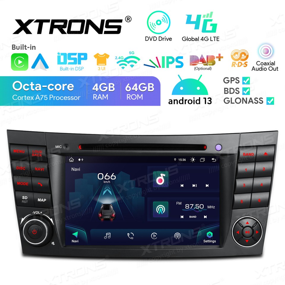 Android 14 64G QLED Car DVD Player GPS Stereo Radio For Mercedes Benz ...