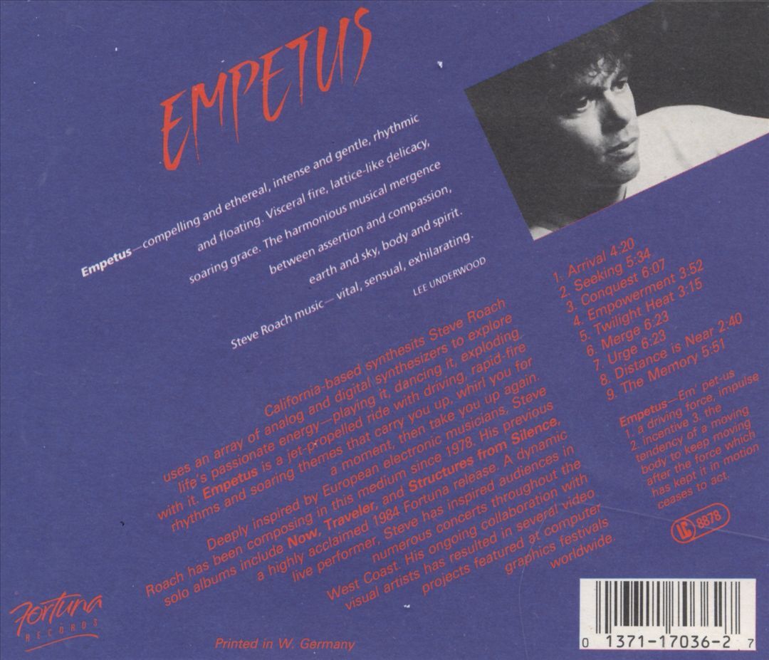 STEVE ROACH EMPETUS NEW CD 13711703627| eBay