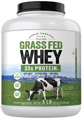 Grass Fed Whey Protein Powder | 5lb | Unflavored | by Herbage Farmstead ...