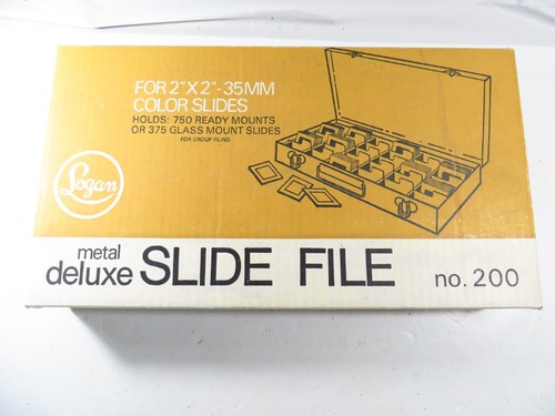 Logan Metal Deluxe Slide File No 200 Organizer Storage 2x2 35MM w/ 600 ...
