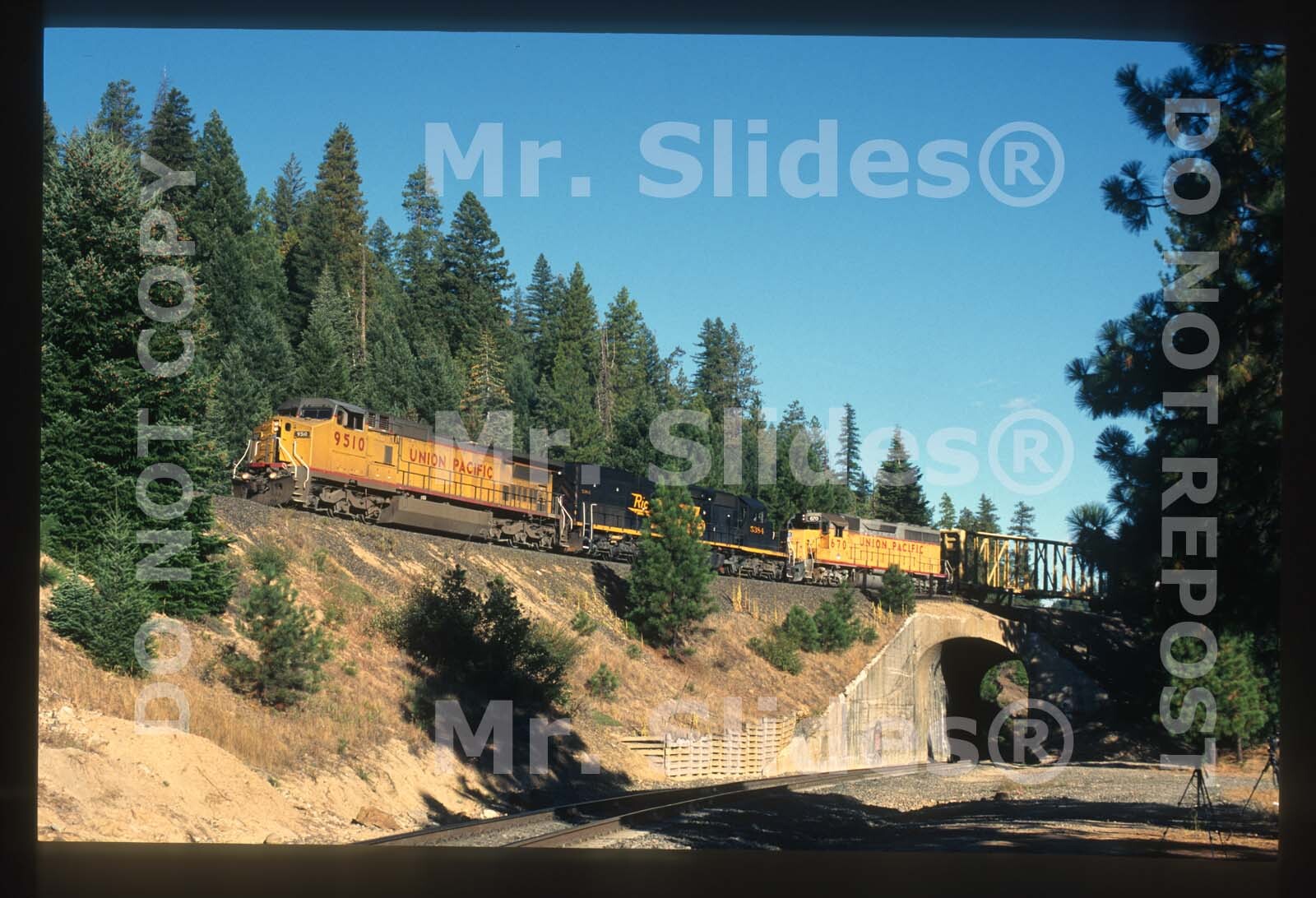 Original Slide UP Union Pacific C44-9-W 9510 & 2 Action Williams Loop ...