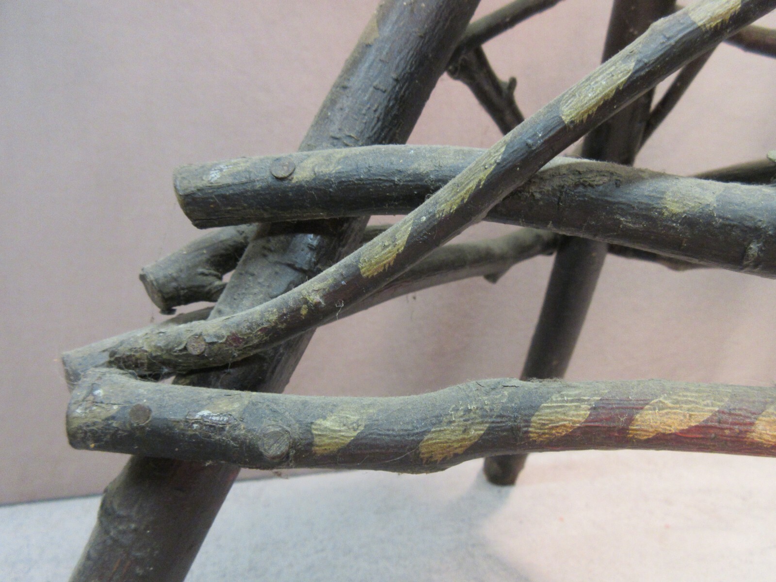 Adirondack Twig Plant Stand - (antique folk art rustic primitive side ...