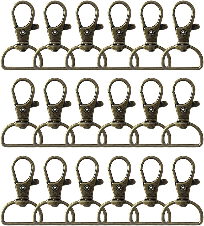 50Pcs Swivel Clasp Hooks D Ring Key Chain Clips, Metal Lobster Claw ...