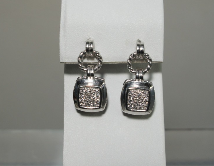 David Yurman Pave Diamond Renaissance Drop 925 Sterling 585 Stud ...