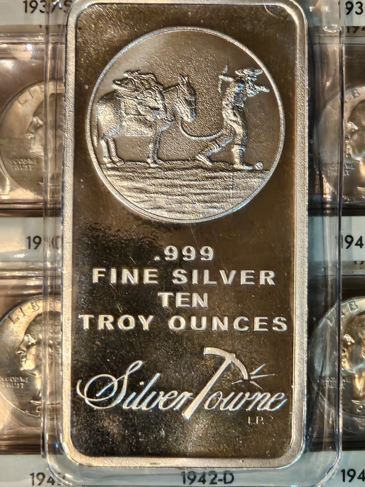 10 oz. SilverTowne silver bar- Prospector design- 999 fine | eBay