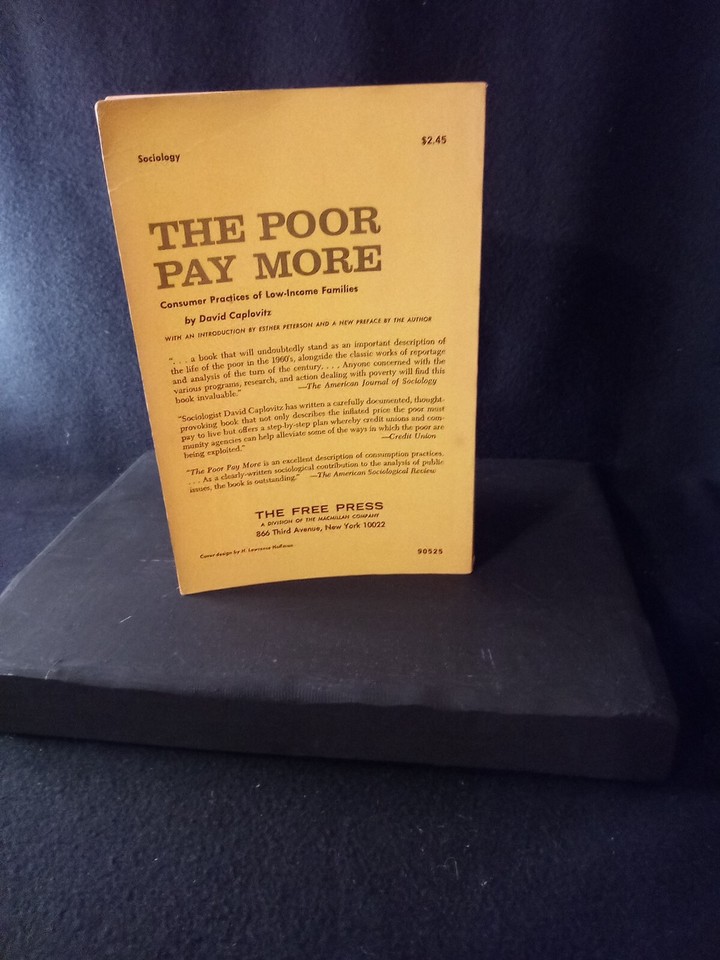 The Poor Pay More By David Caplovitz | eBay