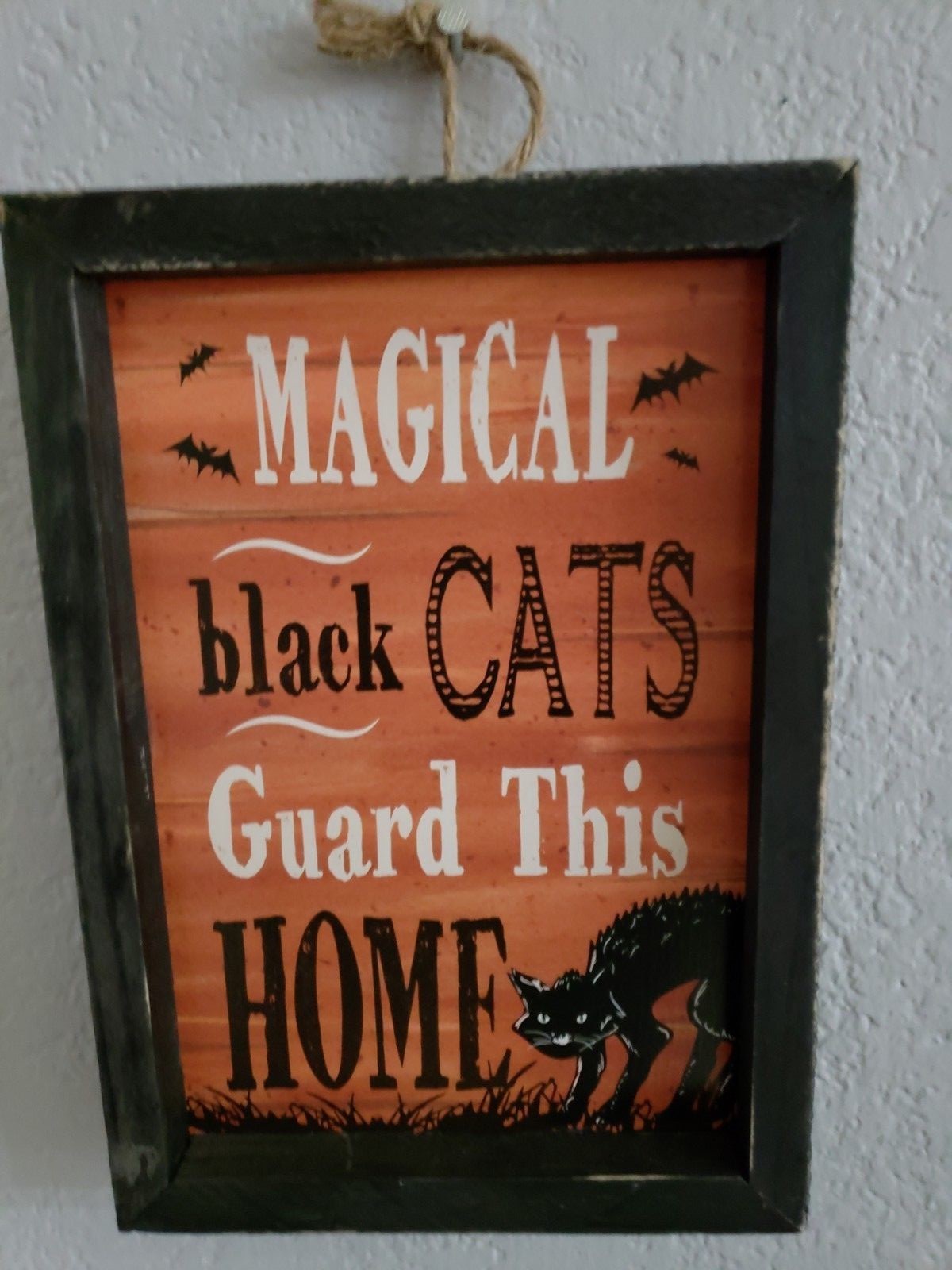 MAGICAL BLACK CAT Primitive Style Halloween Sign Prop Tabletop Decor 9 ...
