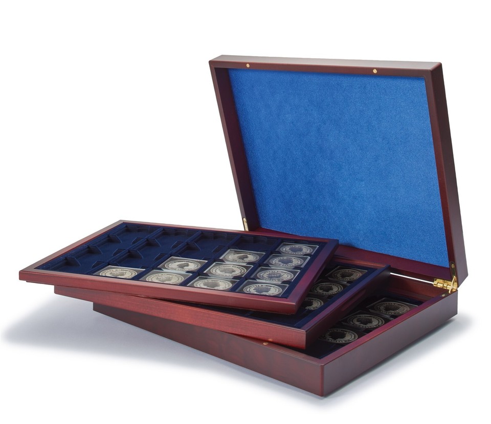 Coin Collection Presentation Display Case Box 60 2x2 Flips Quadrum ...