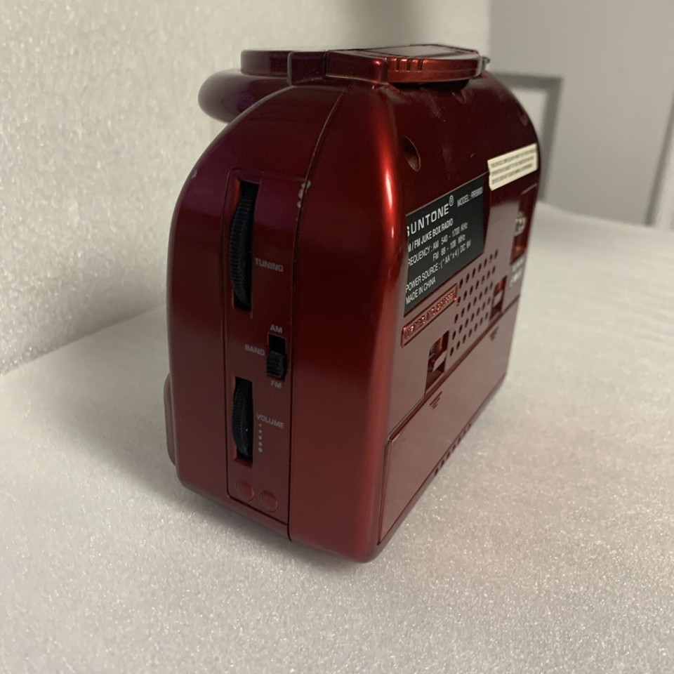 Suntone Red Miniature AM/FM Jukebox Transistor Radio Model RR5900 Works ...