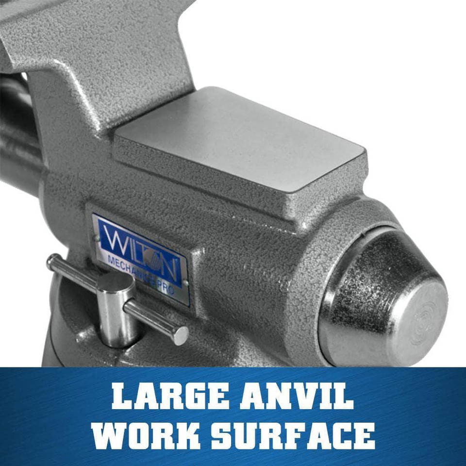Wilton Mechanics Bench Vise 5.5" w/ 360 Swivel Base, Enclosed Spindle ...