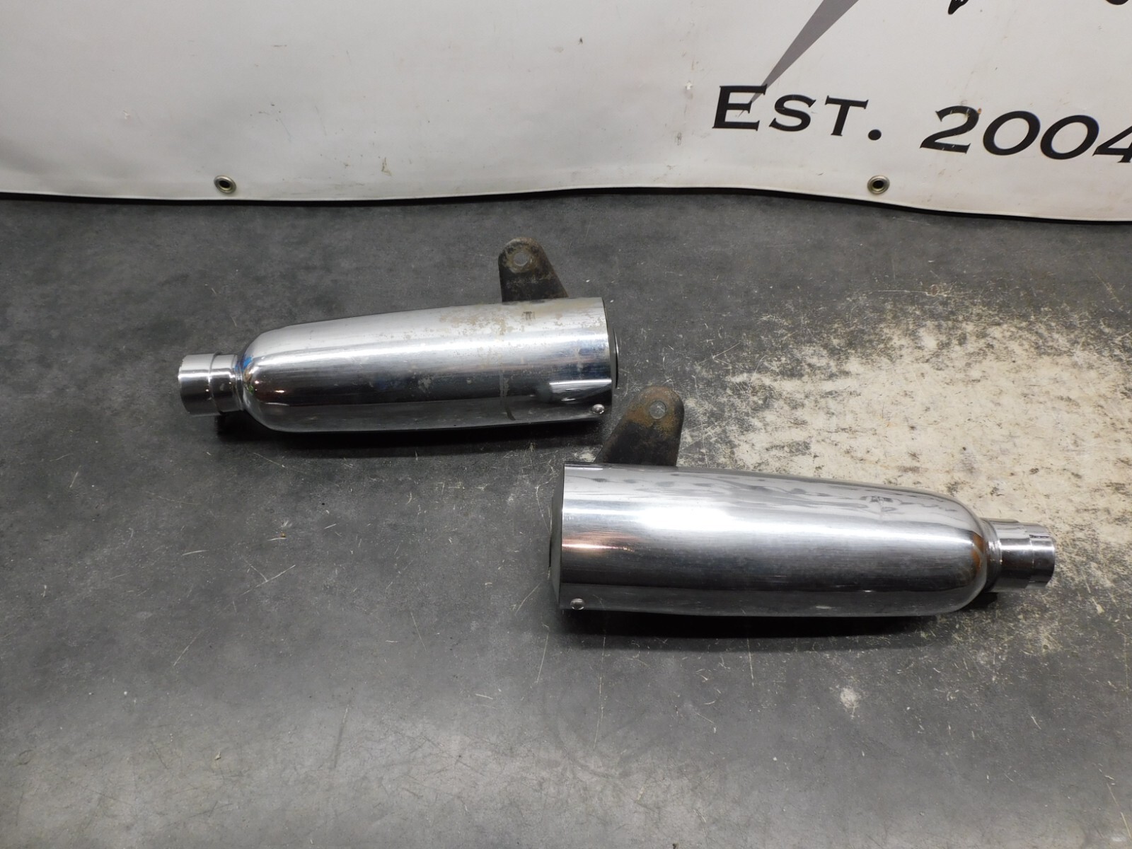 Triumph Norton BSA Custom Shorty Exhaust Mufflers #3 2708 | eBay