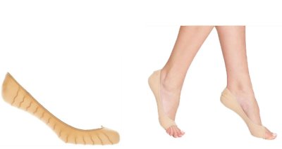 NWT HUE Womens Perfectly Bare 1Cream Peep Toe Liner & 2 Cream Massage ...