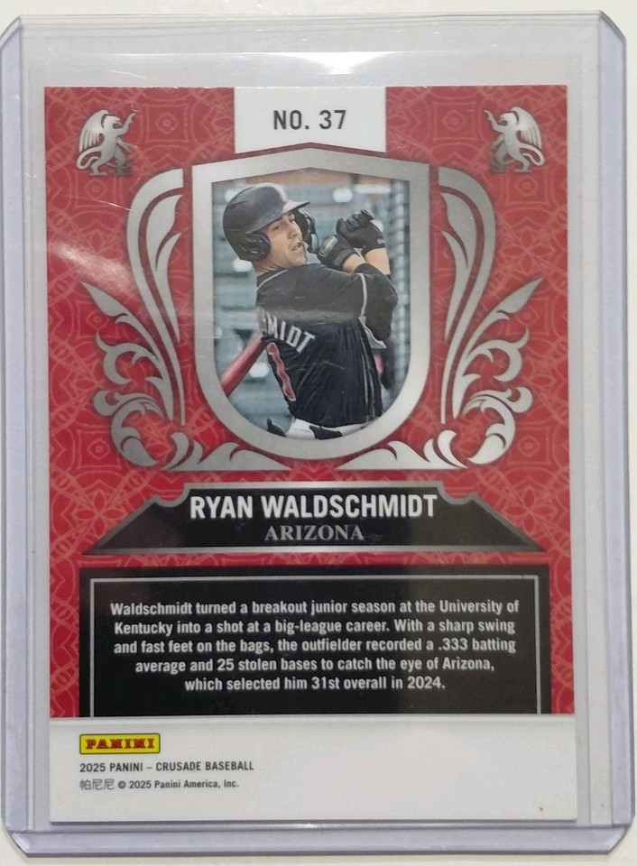 2025 Panini Crusade-Ryan Waldschmidt-Red &Blue SILVER CRACKED ICE ...