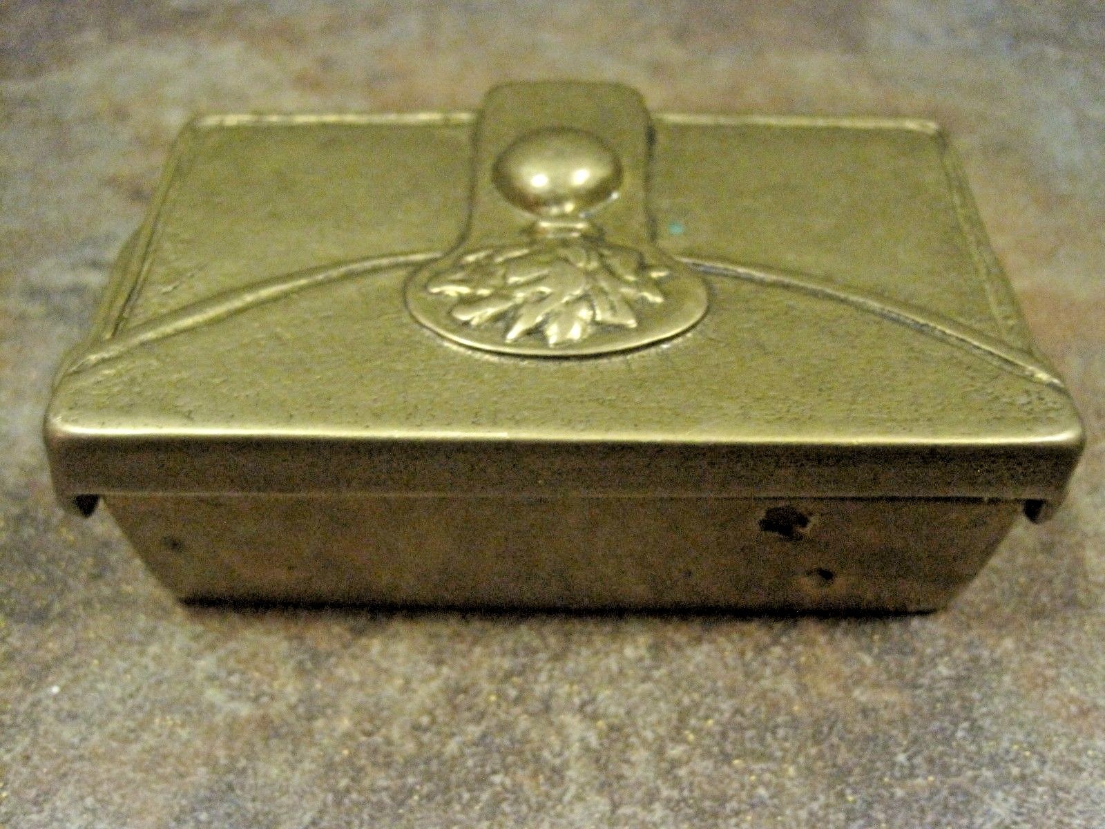 BRASS STAMP BOX 'SATCHEL' TWO COMPARTMENTS, VINTAGE, EUC | eBay