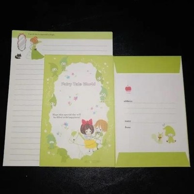 15pc LOT: FAIRY TALE WORLD SNOW WHITE WRITING PAPER/MATCHING ENVELOPES ...