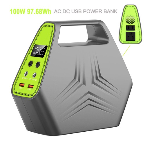 100W 97Wh Portable Power Station AC DC Campingg Battery Charger Solar ...