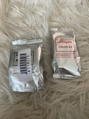 BRAND NEW (2) TWO LEXMARK 23 BLACK & 32 COLOR INK CARTRIDGES SEALED ...