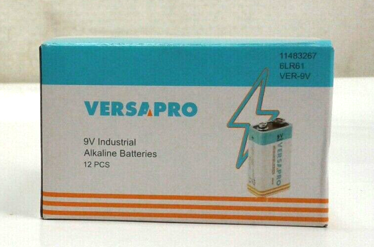 VersaPro 11483267 9 Volt Industrial Alkaline Batteries 6LR61 VER-9V 12 ...