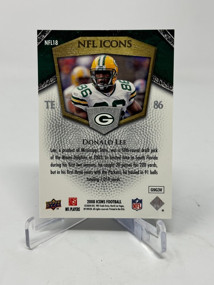 2008 Icons Football Donald Lee Card #NFL18 #174/250 | eBay