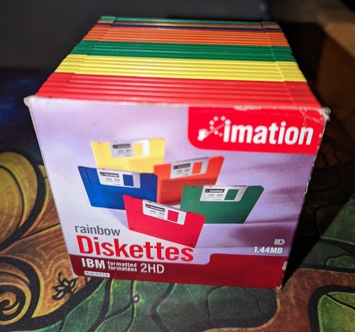 Imation Rainbow 3.5" Floppy Disks 1.44MB Diskettes 25 Pack IBM ...