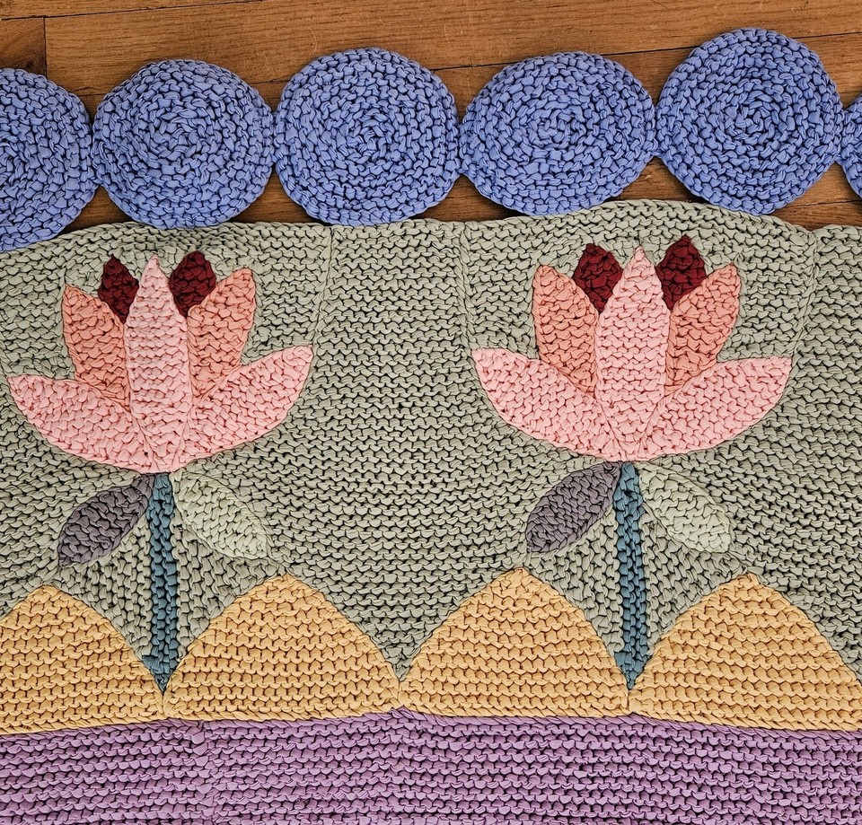 Judi Boisson Rug American Country Lotus Pond ~ Brand New 101.25"L X 78 ...