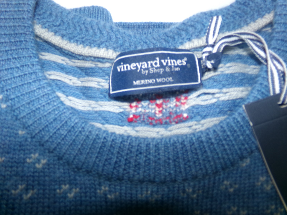 Vineyard Vines Men's Merino Wool Crewneck Sweater~SZ XL~BLUE~NWT | eBay