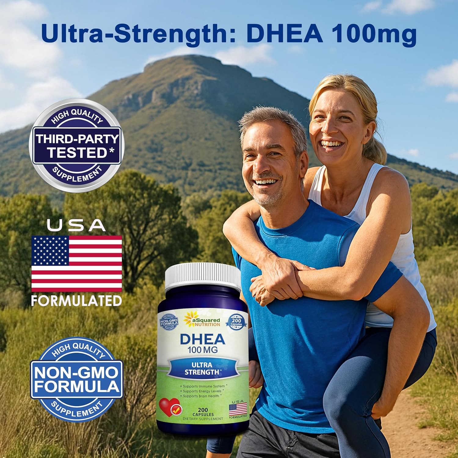 Pure DHEA 100mg Max Strength 200 Capsules to Promote Balanced Hormone ...