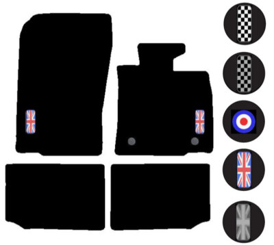 Fits Mini Countryman R60 2010-2016 Black Tailored Car Mats Union Jack ...