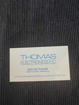 Vintage Rare Business Card Thomas Electronics Inc Wayne New Jersey NJ ...