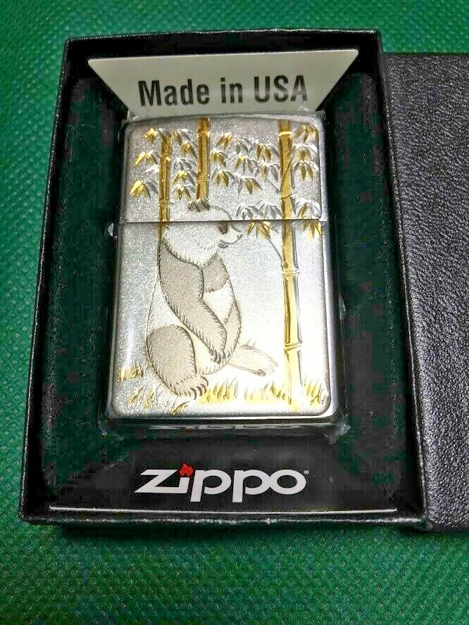 Zippo Panda Electroformed Plate Japanese Traditional Crafts Oil Lighter ...