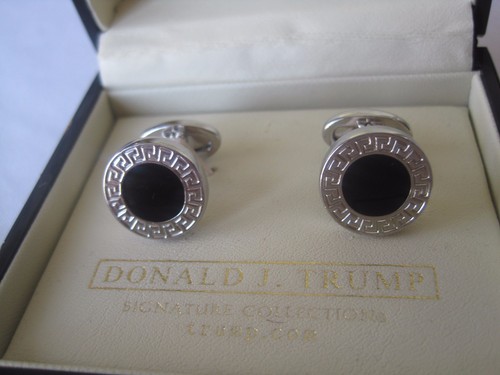 Donald Trump Signature Collection Cufflinks, Silver-Tone w/ Greek Key ...
