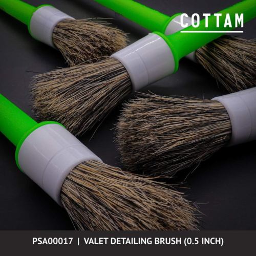 Cottam Valet Detailing Brushes (0.5" Brush Set) - For Cleaning and 1/2 ...