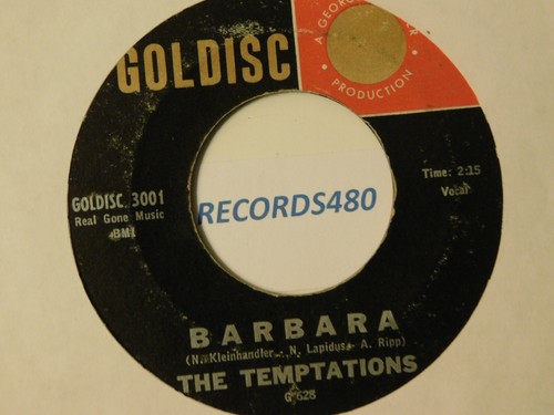 45 The Temptations "Barbara/Someday" Goldisc 3001 | eBay
