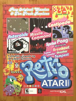 Retro Atari Classics DS 2005 Vintage Print Ad/Poster Official Game Room Decor | eBay