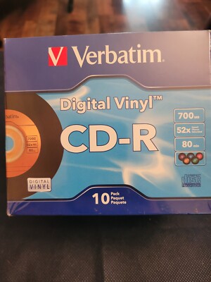 Verbatim CD-R VINYL MEDIA 10 PACK 700 MB 52x Speed 80 Min Discs Brand ...