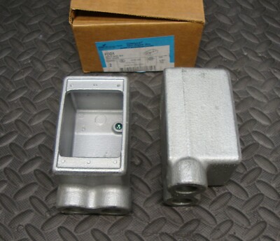 2 Lot NEW Cooper Crouse Hinds FDD1 Condulet Cast Single Gang Outlet ...