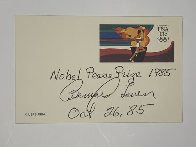 Bernard Lown Signed Post Card 1985 Nobel Peace Prize | eBay