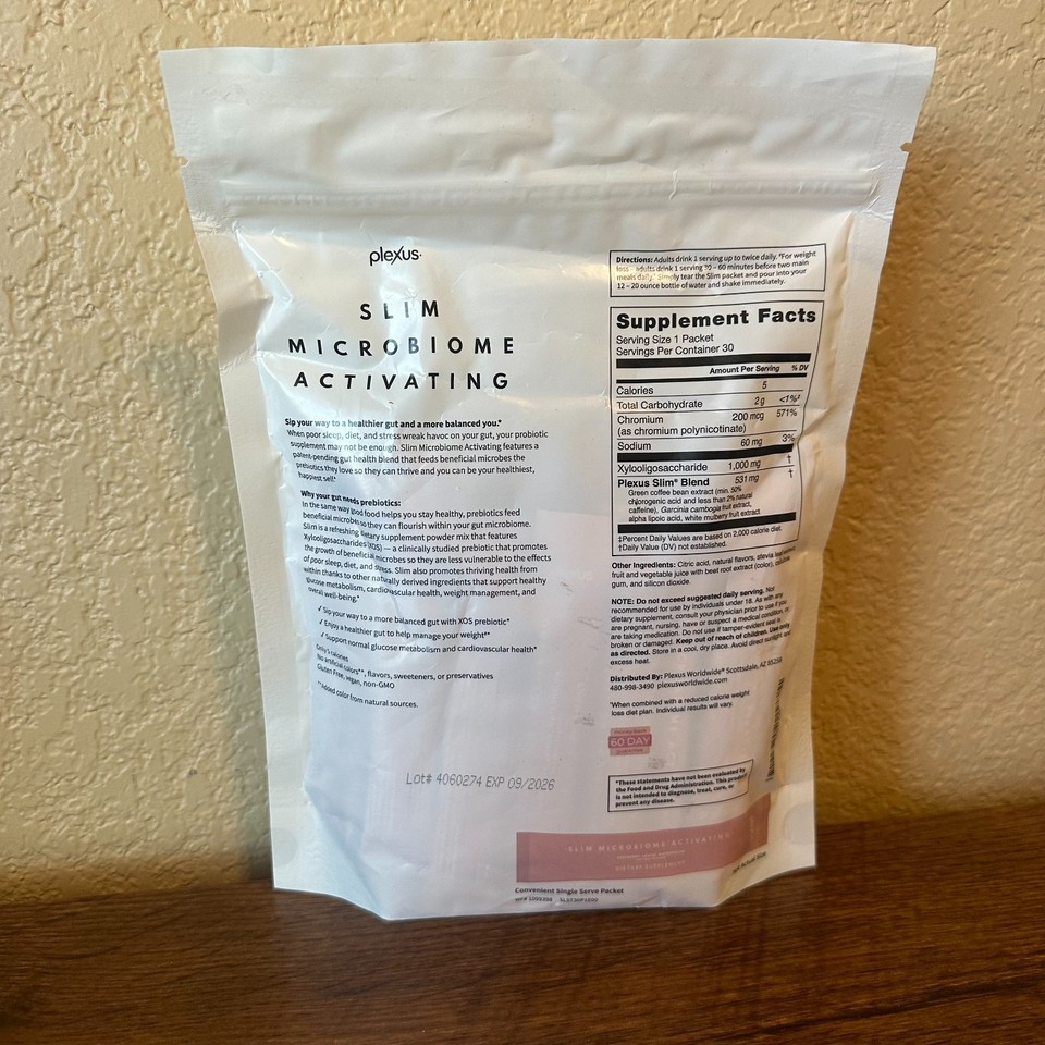 Plexus Slim Microbiome Activating Raspberry Lemon Watermelon 30 Packets ...