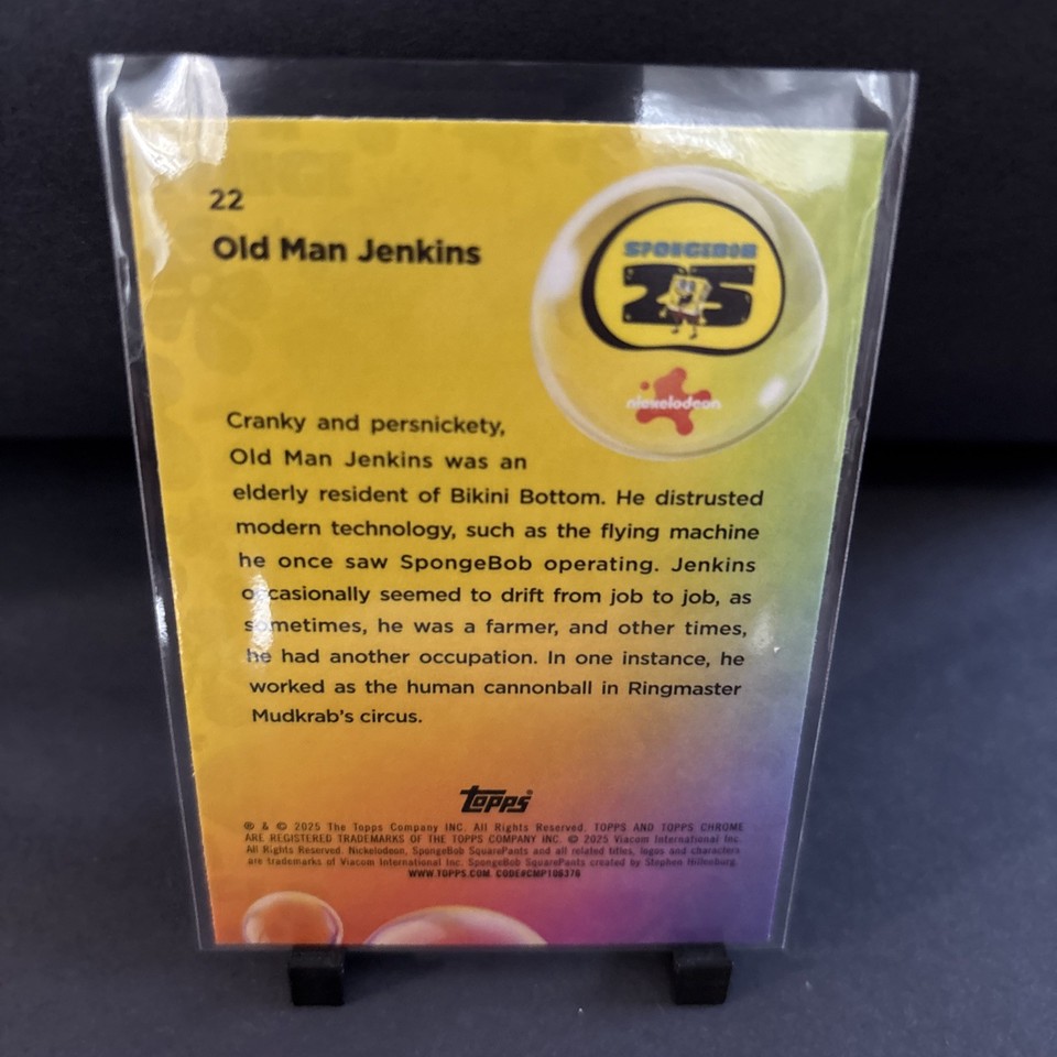 2025 Topps Chrome SpongeBob #22 Old Man Jenkins Base Card | eBay