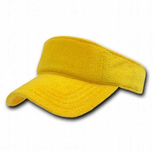New Yellow Terry Cloth Golf Tennis Plain Adjustable Sun Visor Cap Caps ...
