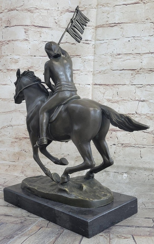 Native American Indian Man W/ Horse Bronze Sculpture Statue Figure Art ...
