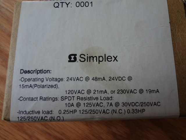 Simplex 2088-9007 Mr-101 Relay SPDT 20889007 for sale online | eBay