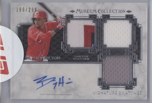 2014 Topps Museum Billy Hamilton Triple Jersey Patch Autograph #190/299 ...
