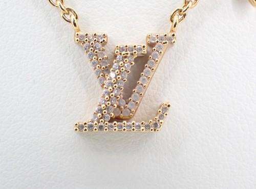 Auth Louis Vuitton M00596 Collier LV Iconic Necklace GP×inestone Gold ...