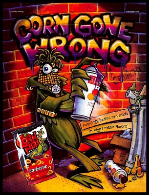 2002 Corn Nuts Retro PRINT AD Snacks Kernels Art Illustration Graffiti ...