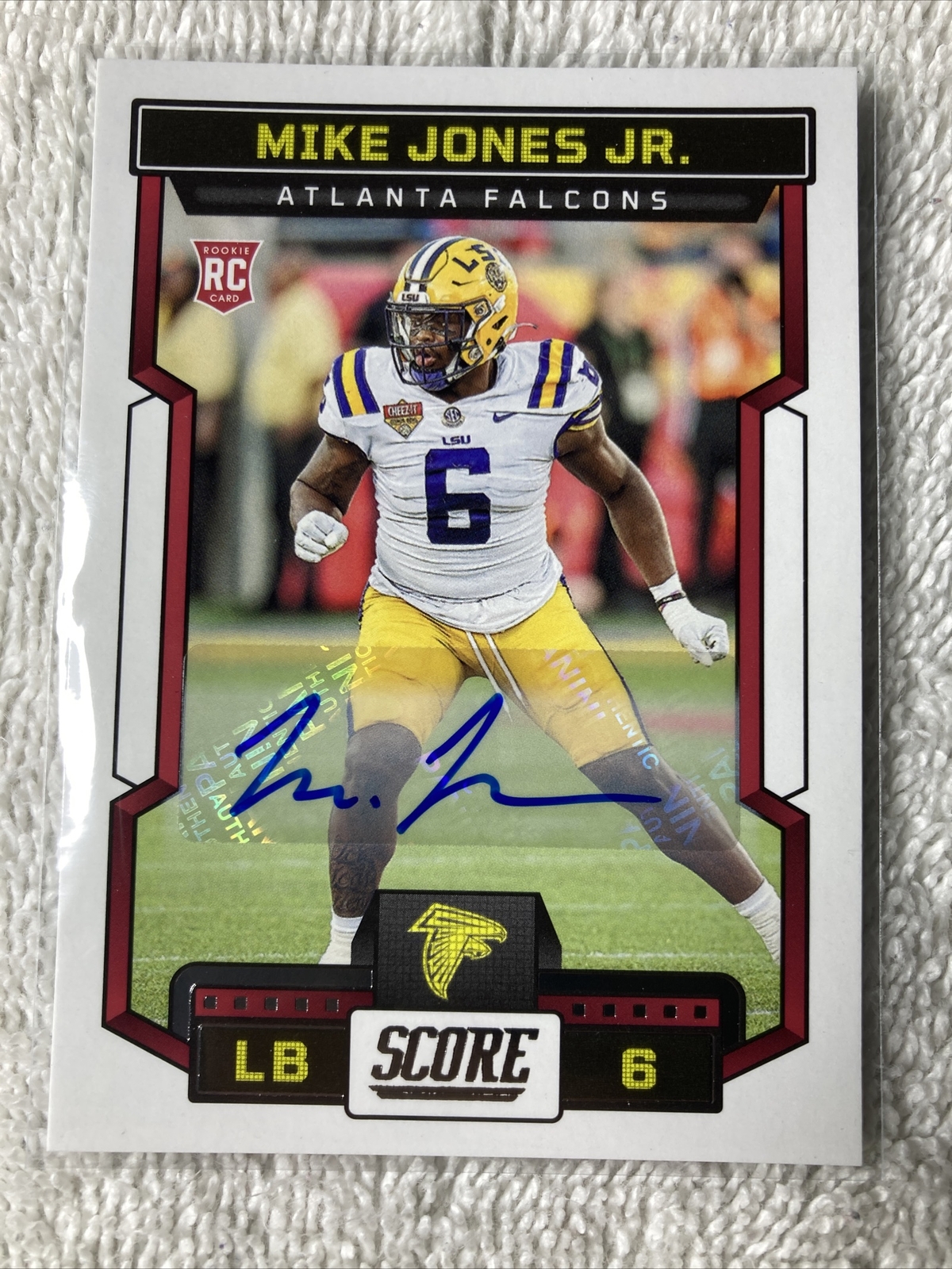 MIKE JONES JR 2023 Panini Score. RC AUTO #395 Atlanta Falcons LSU ...