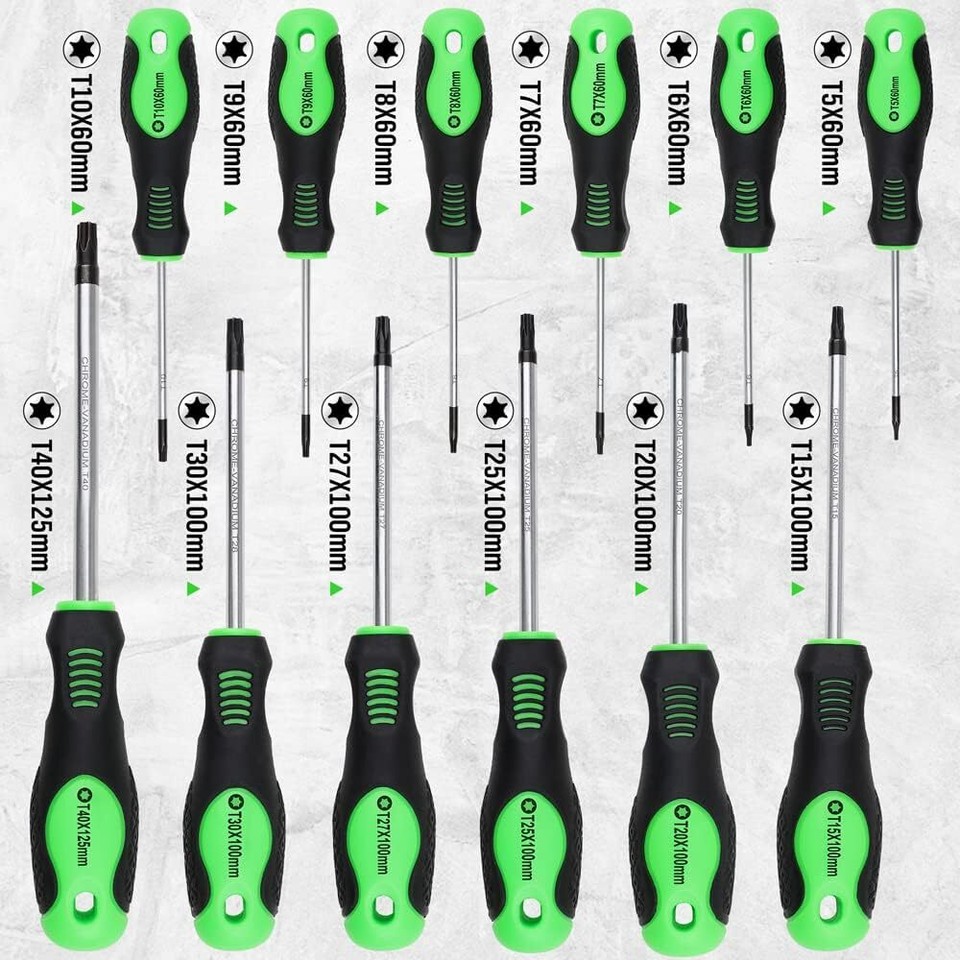 13 Pieces Magnetic Torx Screwdriver Set, T5 to T40 Star Screwdrivers ...