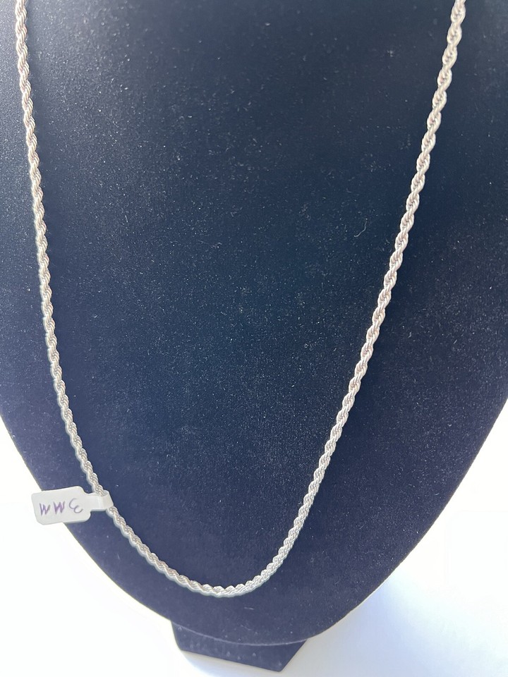 24"MEN's Women’s Stainless Steel 3mm Silver Smooth Rope Chain Necklace ...