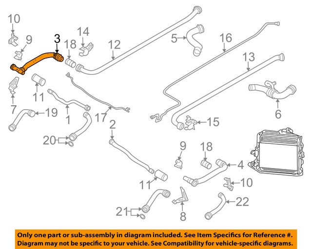 Porsche 911 997 Boxster Cayman Coolant Line Hose Pipe 99710675103 for ...